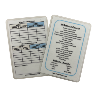 Reusable 2-Sided Umpire Card