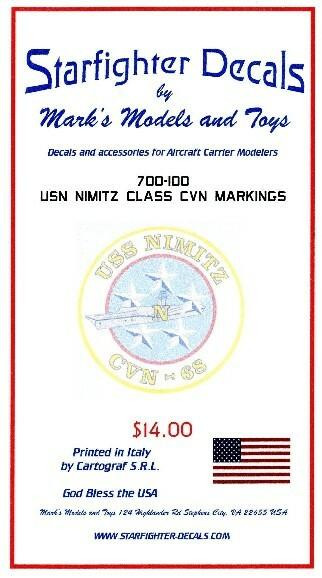 1/700 -1/720 Starfighter Decals - USS Enterprise CVN65 Ship Markings ...