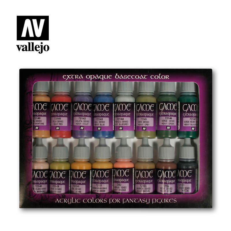 Vallejo Paint 17ml Bottle Extra Opaques Game Color Paint Set (16 Colors ...