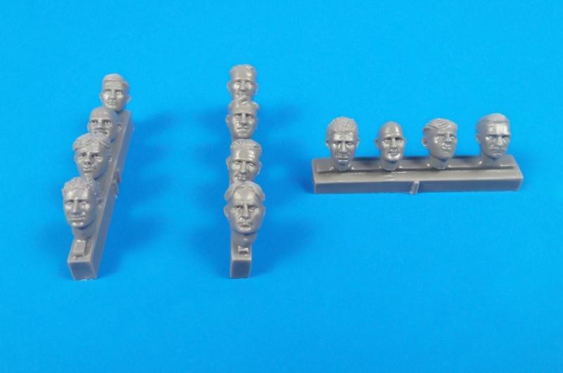 1/32 CMK Universal Pilot Heads with no head gear (12 pcs) Resin Figure ...