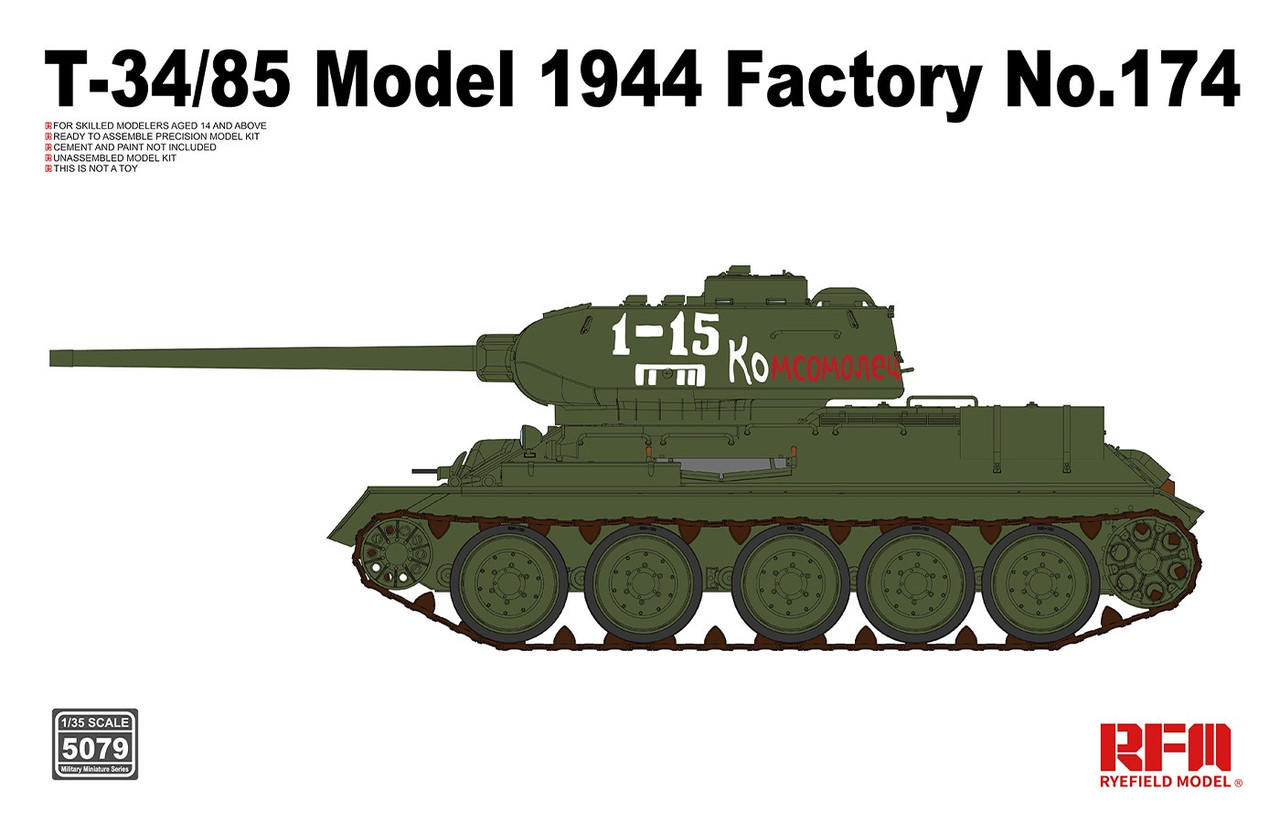 1/35 Ryefield Model T-34/85 Model 1944 Factory No.183 - Squadron.com