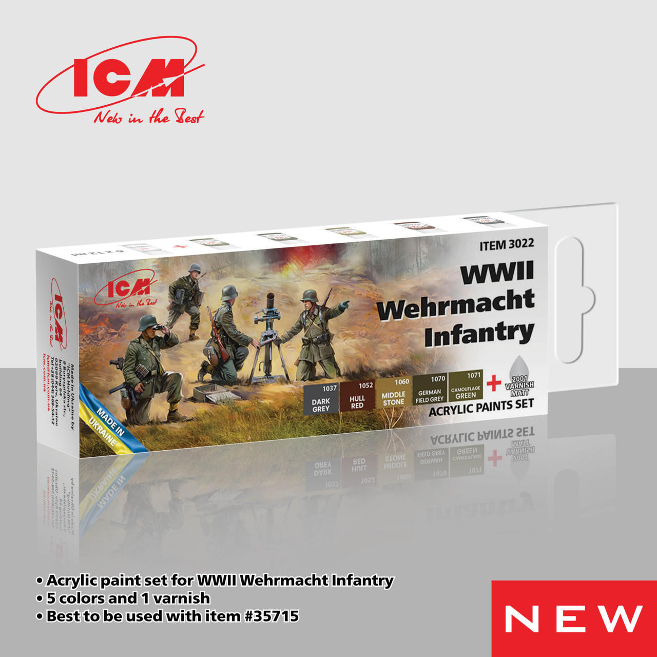 ICM Acrylic Paint Set for WWII Wehrmacht Infantry - MMD - Military ...