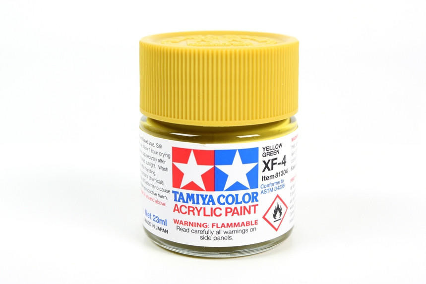 Tamiya Large Acrylic Paint XF-4 Yellow Green - 81304 - Squadron.com