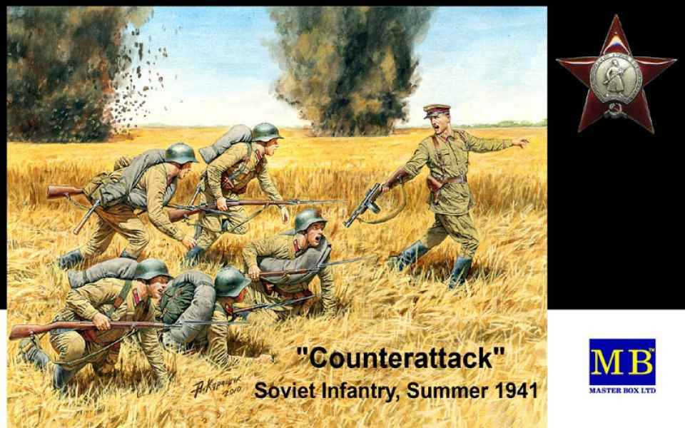 1/35 Master Box Counterattack Soviet Infantry Summer 1941 Kit (x6 ...