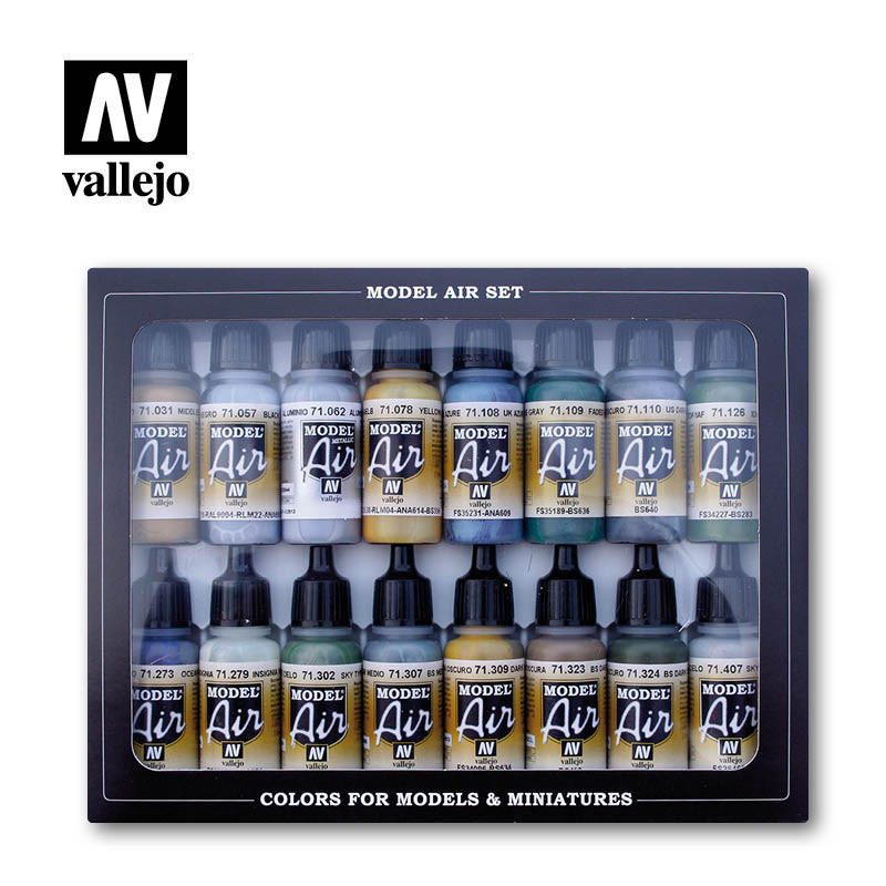 Vallejo Paint 17ml Bottle WWII British Aircraft Model Air Paint Set (16 Colors) - Squadron.com