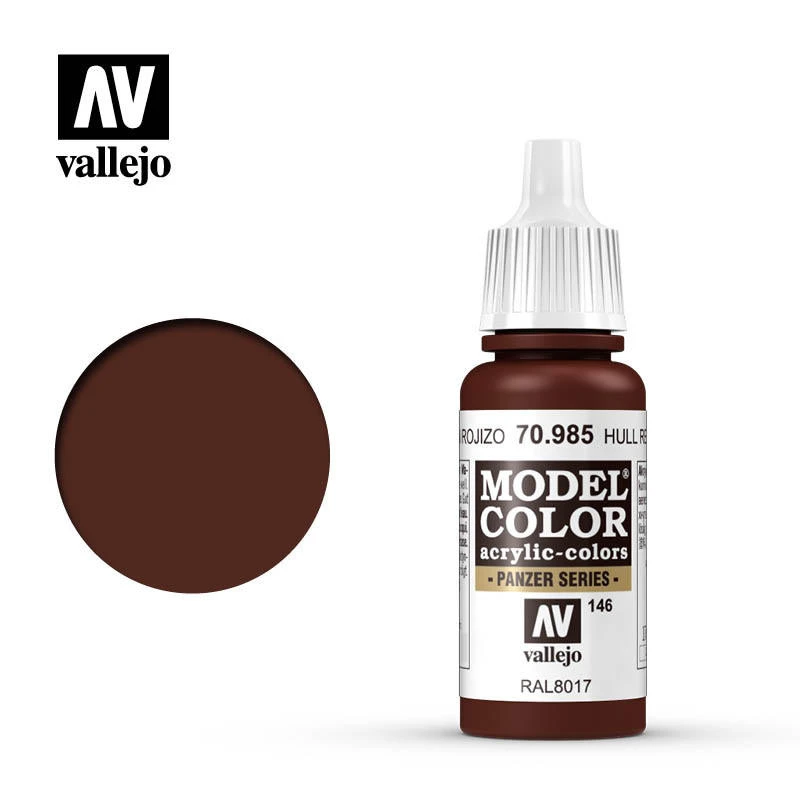 Vallejo Paint 17ml Bottle Hull Red Model Color - Squadron.com