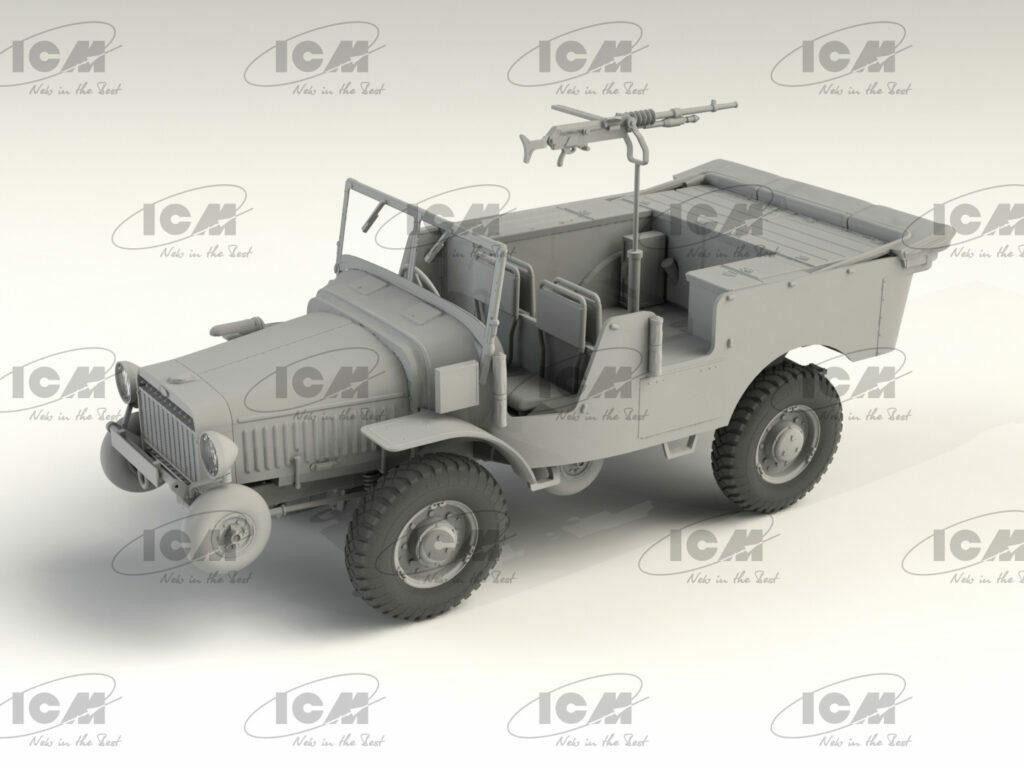 1/35 ICM Laffly V15T with Hotchkiss machine gun Plastic Model Kit ...