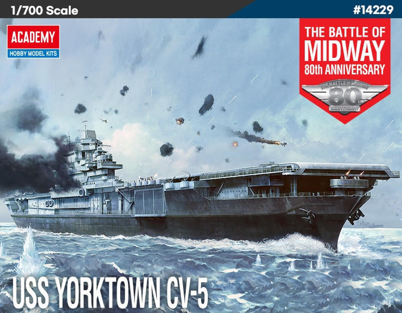 1/700 Academy USS Yorktown CV-5 Aircraft Carrier Plastic Model Kit ...