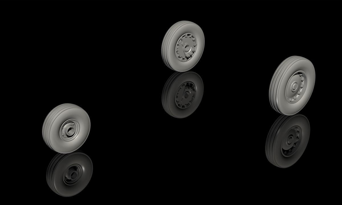 1/72 CMK A-4C(late) and later Skyhawk Wheels (late type with plain hubs ...