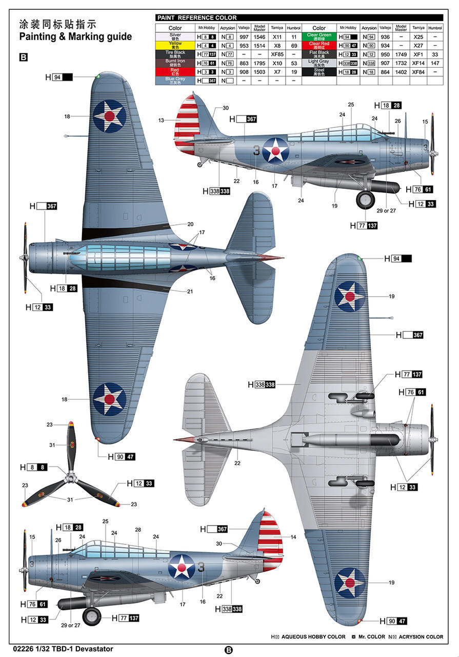1/32 Trumpeter TBD-1 Devastator Plastic Model Kit - Squadron.com