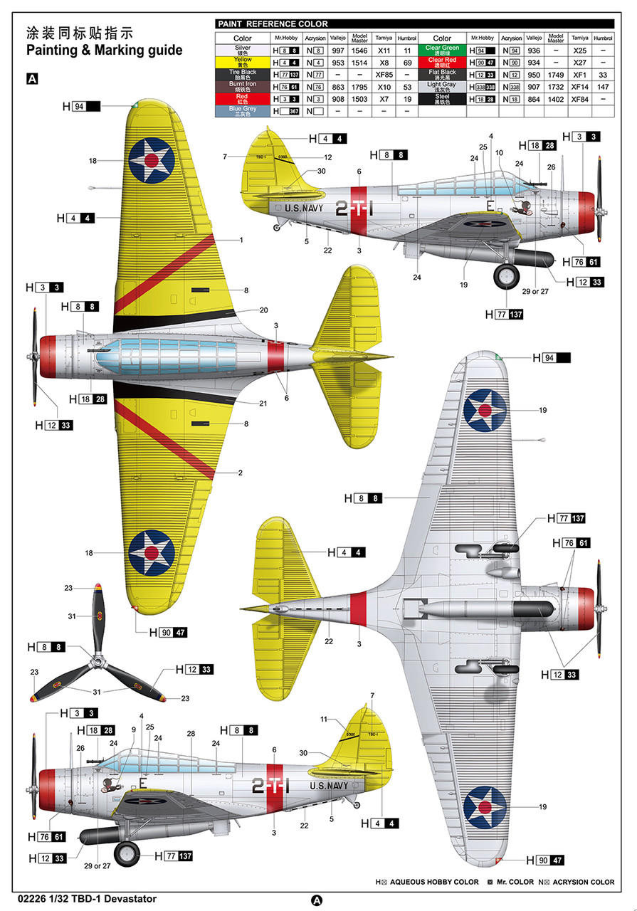 1/32 Trumpeter TBD-1 Devastator Plastic Model Kit - Squadron.com