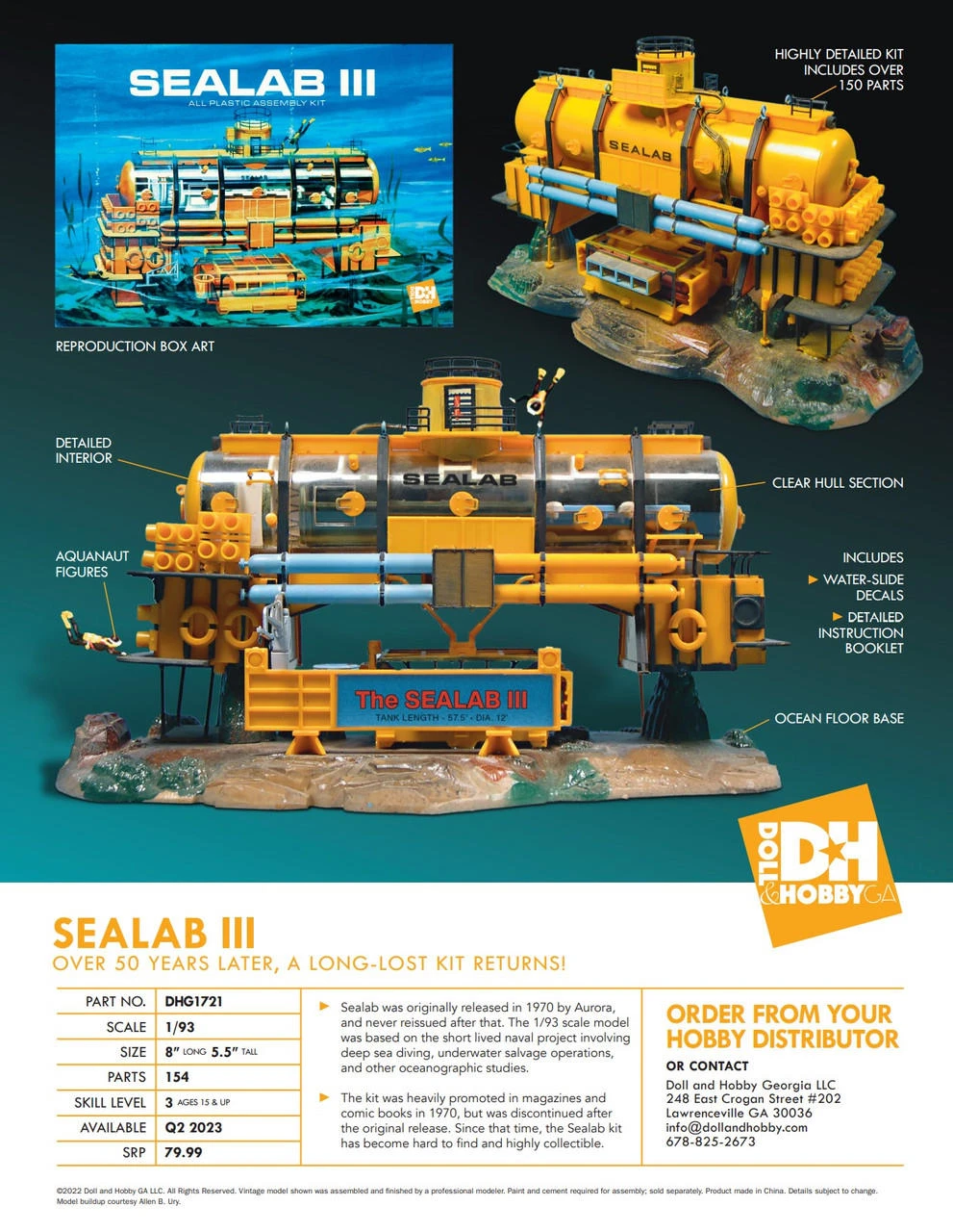 1/96 Doll & Hobby Sealab III Plastic Model Kit - (New Tooling) - MMD ...