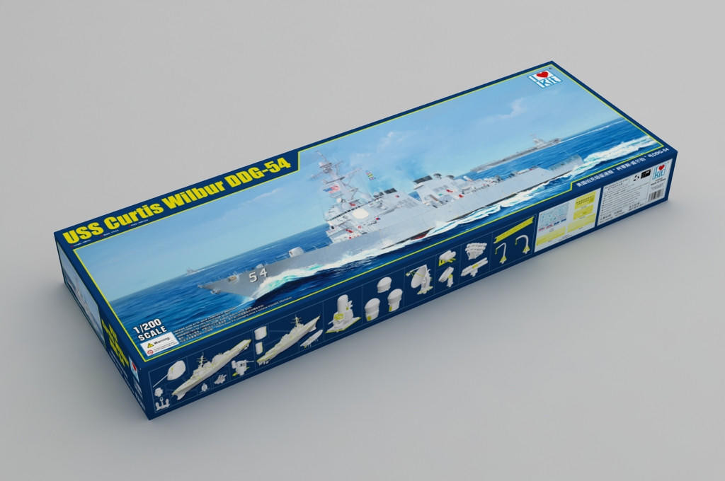 1/200 iLoveKit USS Curtis Wilbur DDG-54 Arleigh Burke Plastic Model Kit ...