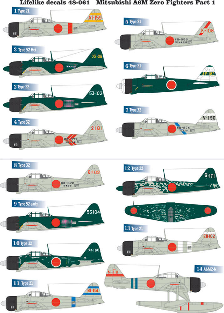 1/48 Lifelike Decals Zero p-1 - MMD - Military Model Distributors