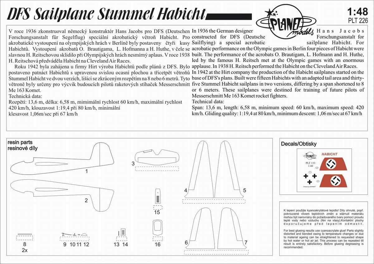 1/48 Planet Models DFS Stummel Habicht 1/48 - Squadron.com