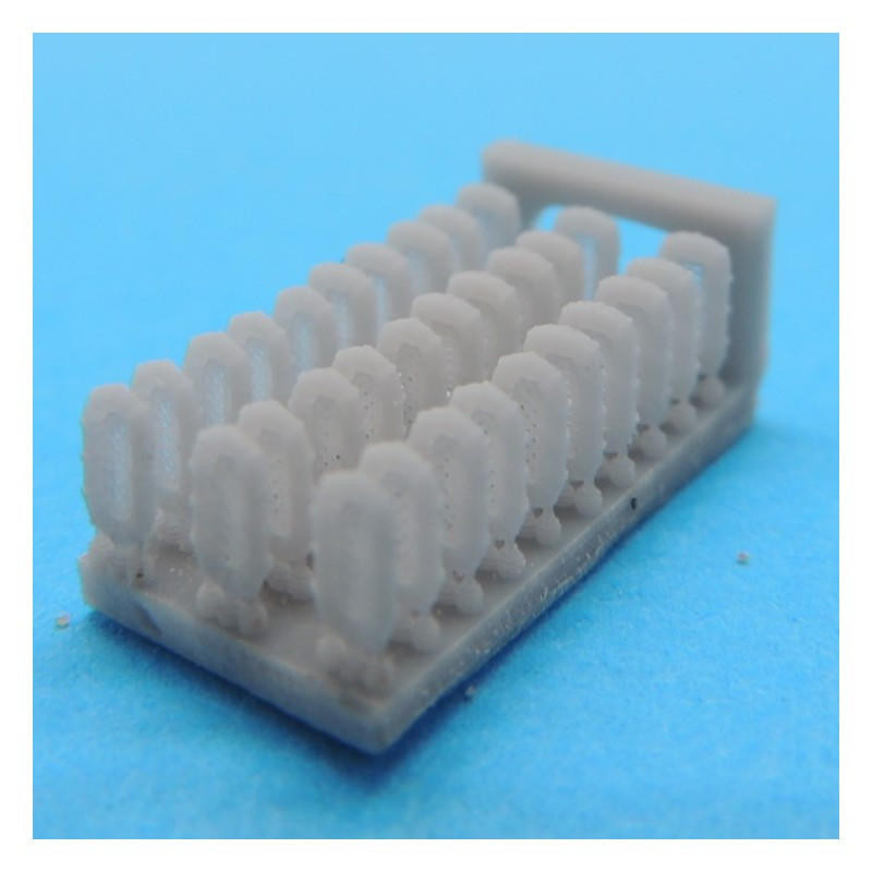 1/700 Black Cat Models 10 man oval rafts (x15) and 10 man square rafts ...