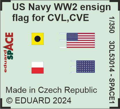 1/350 Eduard US Navy WW2 ensign flag for CVL, CVE, CL & DD SPACE Space ...
