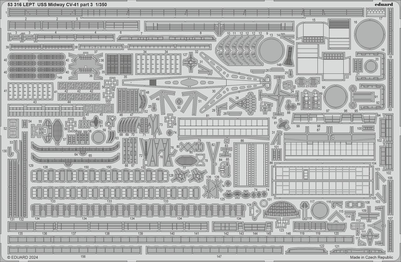 1/350 Eduard USS Midway CV-41 part 3 Photo Etch set for TRUMPETER - MMD ...
