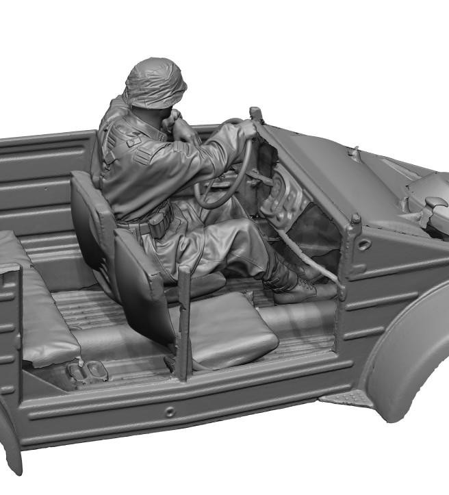 1/16 H3 Models WW2 Waffen ss Kubelwagen driver 3D Printed Figure - MMD ...