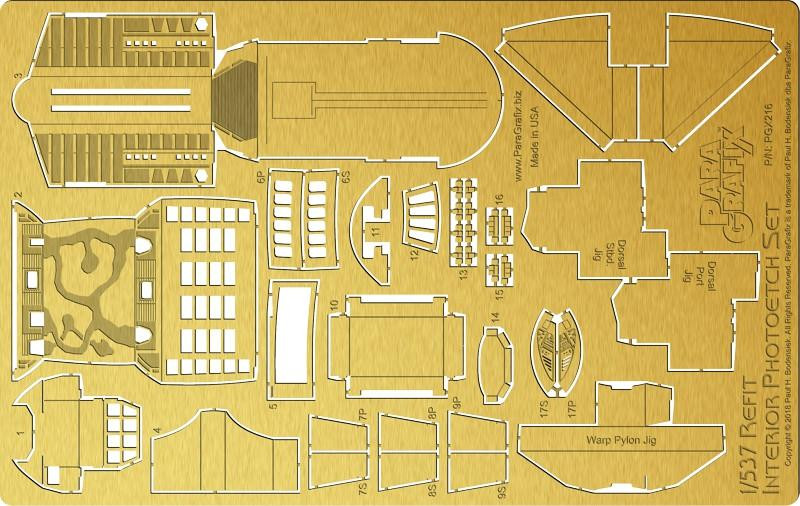 Paragrafix 1/537 Enterprise Refit Interior Photo-Etch Set for AMT Kit ...
