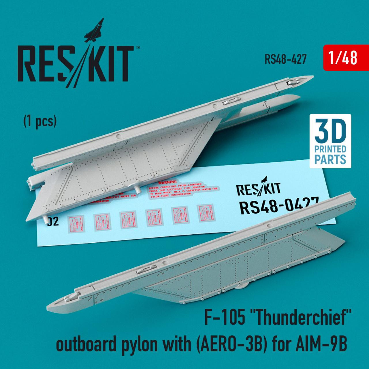 1/48 Reskit F-105 Thunderchief outboard pylon (AERO-3B) for AIM-9B (3D ...
