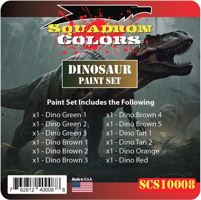 Squadron Colors Dinosaur Acrylic Airbrush Paint Set (12 Colors) - MMD ...