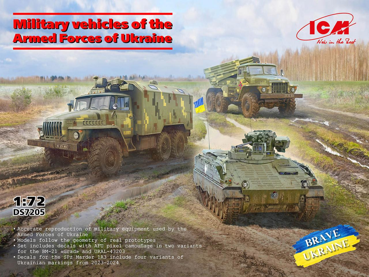 1/72 ICM Military Vehicles of Ukraine Plastic Model Kit Plastic Model ...