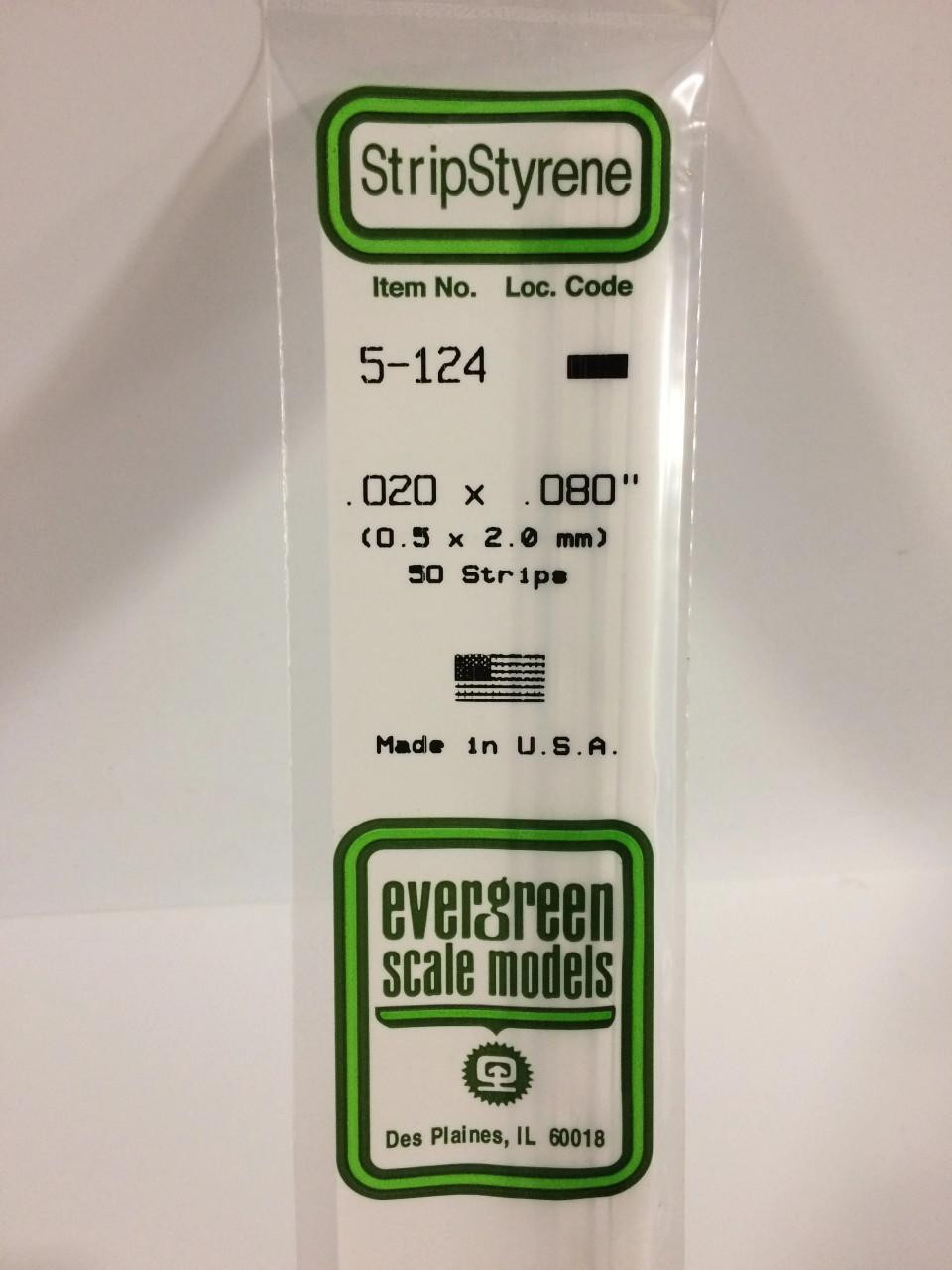 Evergreen Styrene .020 X .080 Strips (10) - Squadron.com