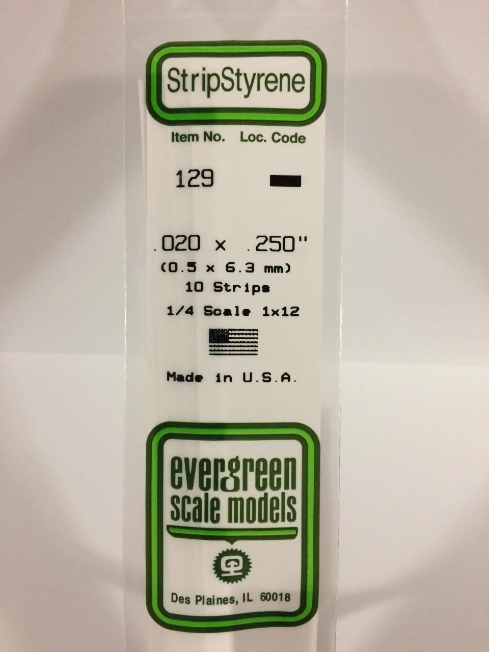 Evergreen Styrene .020 X .250 Strips (10) - Squadron.com