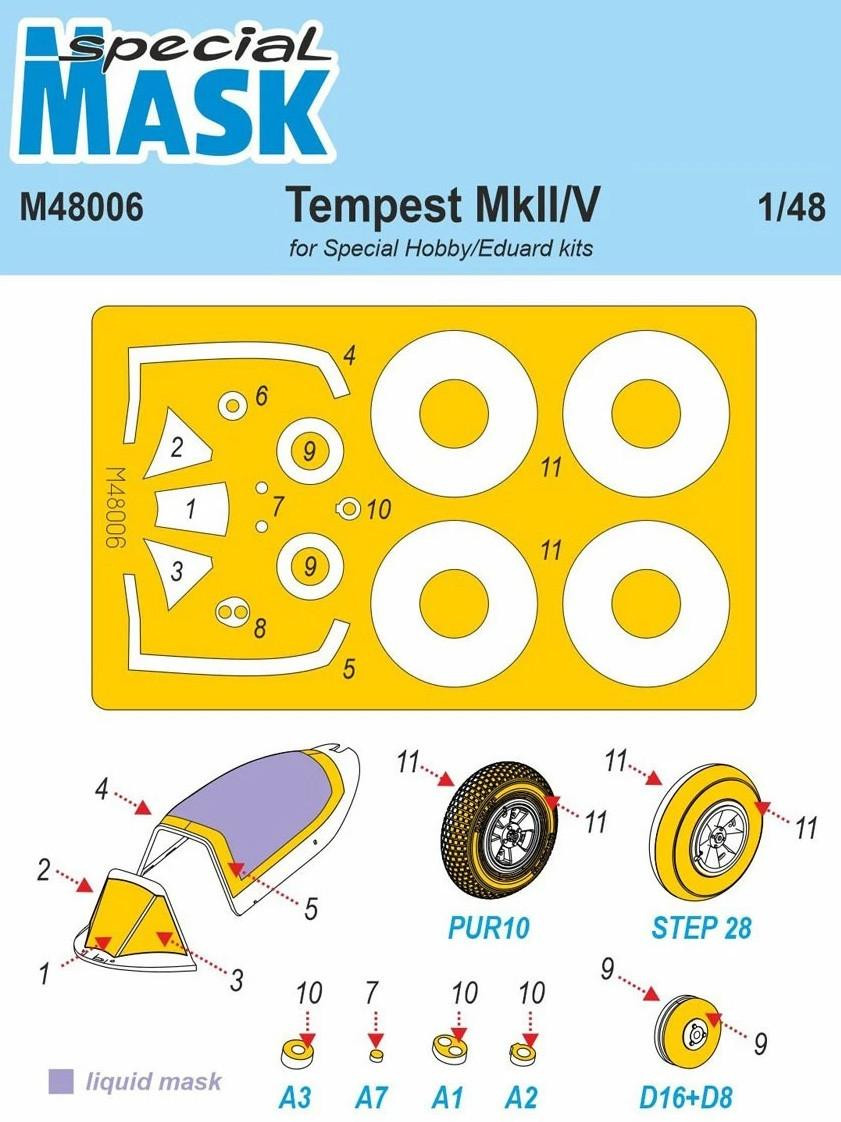 1/48 Special Hobby Tempest Mk.II/V Mask Paint Mask - Squadron.com