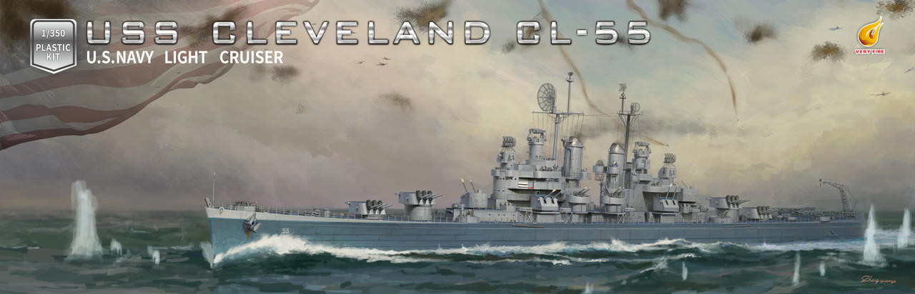 1/350 Very Fire USS Cleveland CL-55 Light Cruiser (Standard Version ...