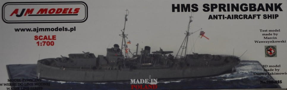 1/700 AJM Models Scale Hms Springbank Model Zywiczny - Squadron.com