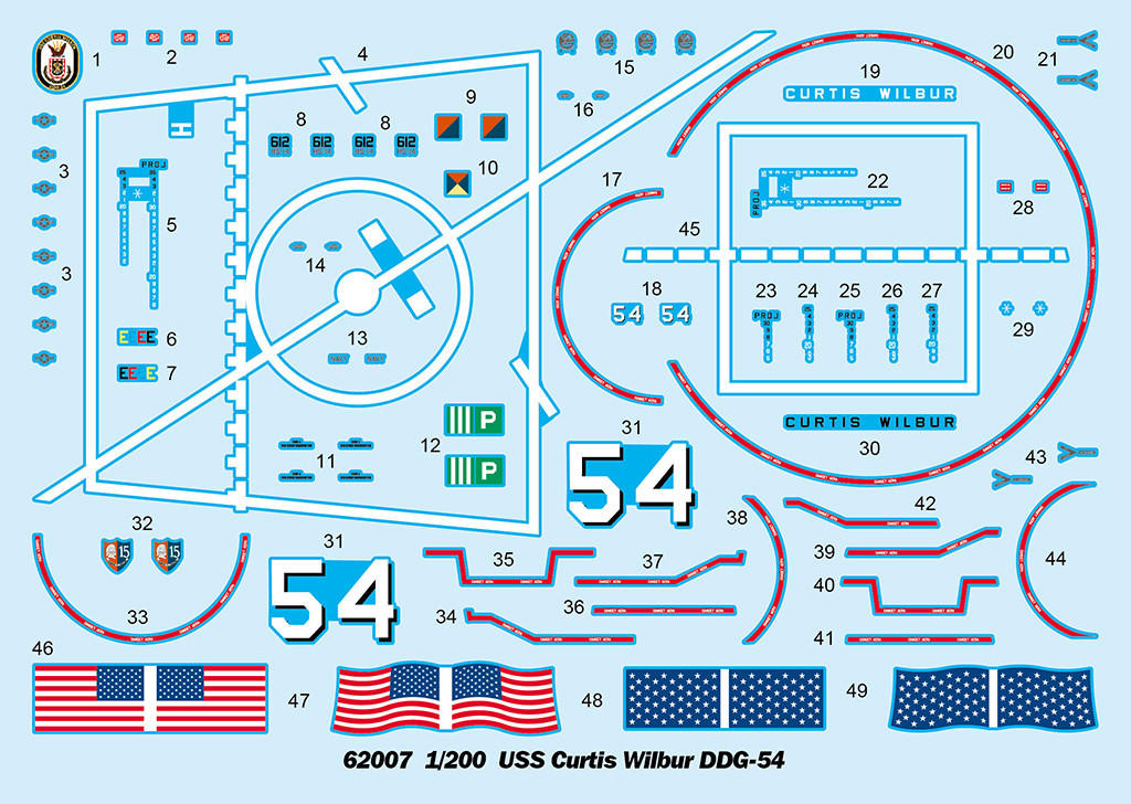 1/200 iLoveKit USS Curtis Wilbur DDG-54 Arleigh Burke Plastic Model Kit ...