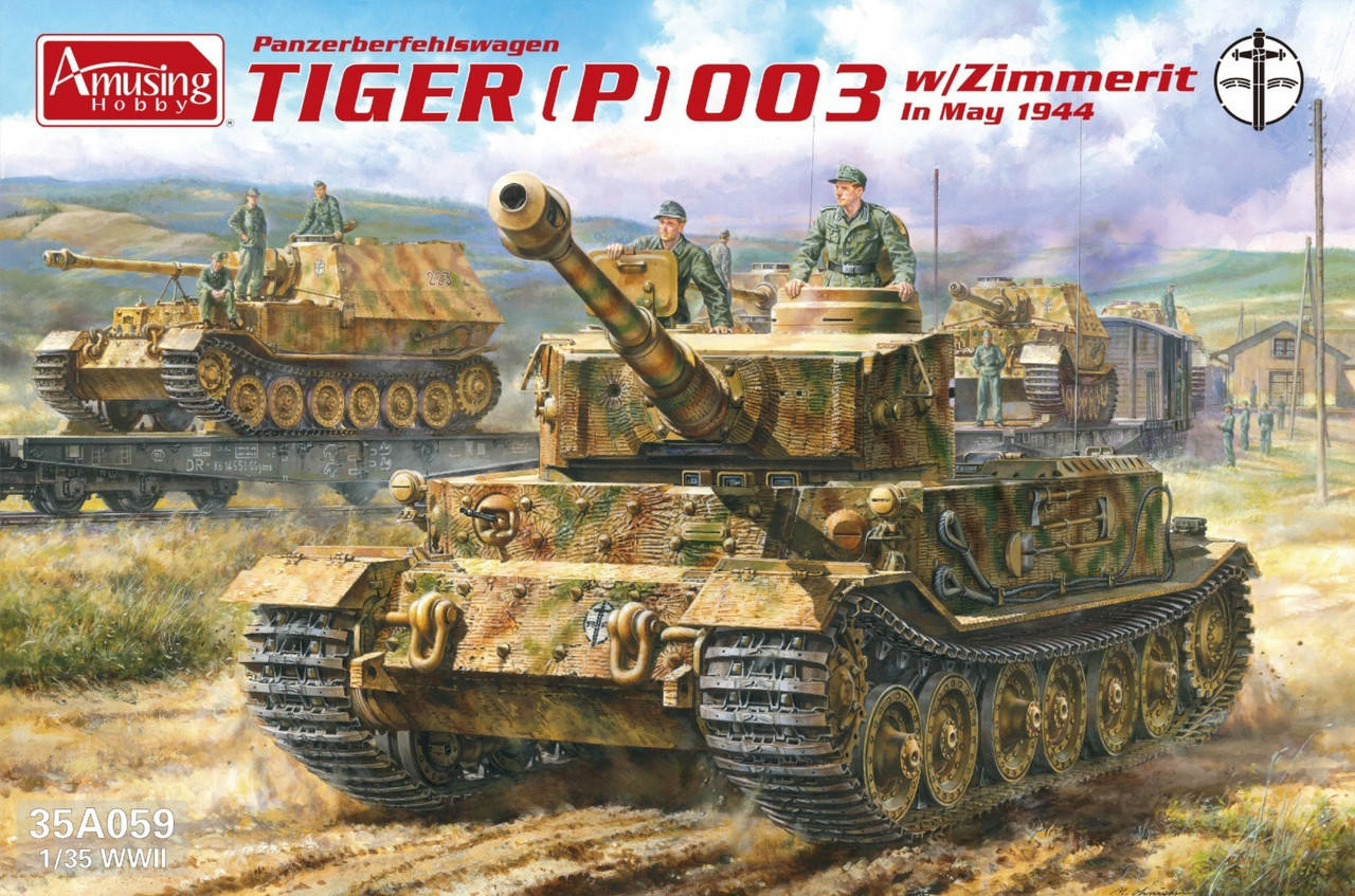 1/35 Amusing Hobby Tiger (P) 003 w/Zimmerit May 1944 Plastic Model Kit ...