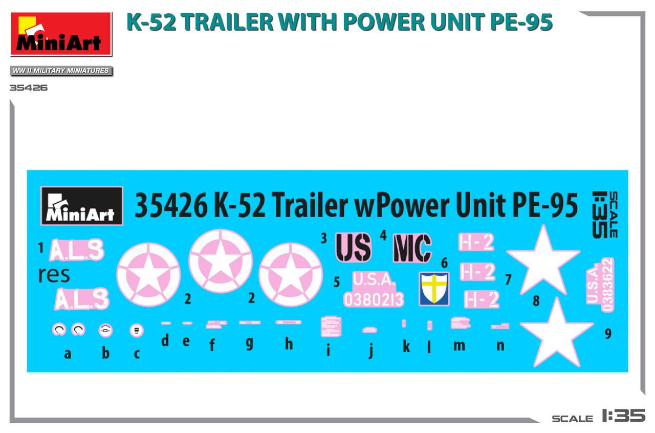 1/35 Miniart K-52 TRAILER w/POWER UNIT PE-95 Plastic Model Kit ...