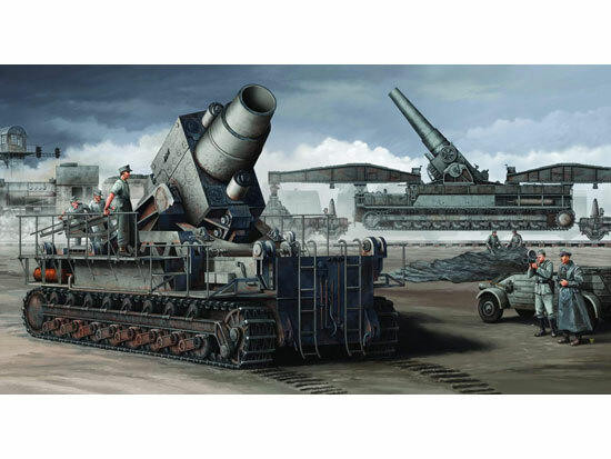 1/35 Trumpeter Morser Karl-Gerat 040/041 on Railway Transport Carrier ...