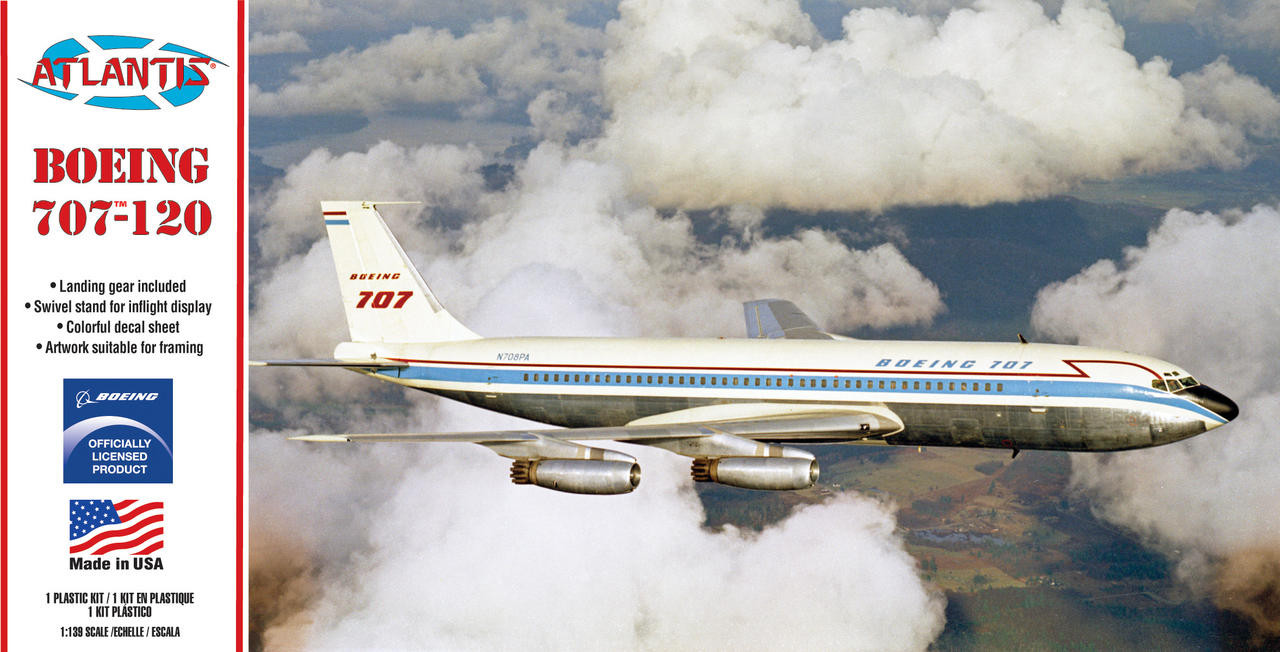1/136 Atlantis Boeing 707-120 1/139 Airliner Plastic Model Kit ...