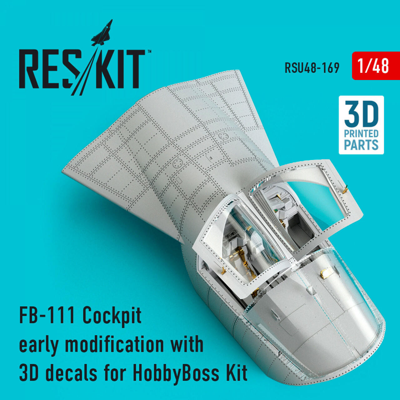 1/48 Reskit FB-111 Cockpit early modification with 3D decals for Hobby Boss Kit (1/48 ...