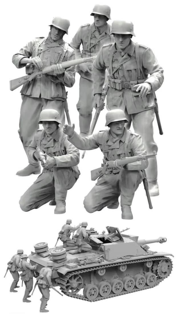 1/35 Border Model WWII German Tank Desant Troops (x5 Resin Figures ...