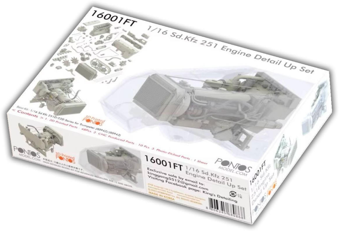 1/16 Pontos Sd.Kfz 251 Halftrack Engine Detail Up Set for Trumpeter Kit ...
