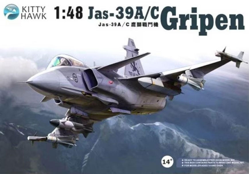1/48 Kitty Hawk Jas-39A/C Gripen Plastic Model Kit - Squadron.com