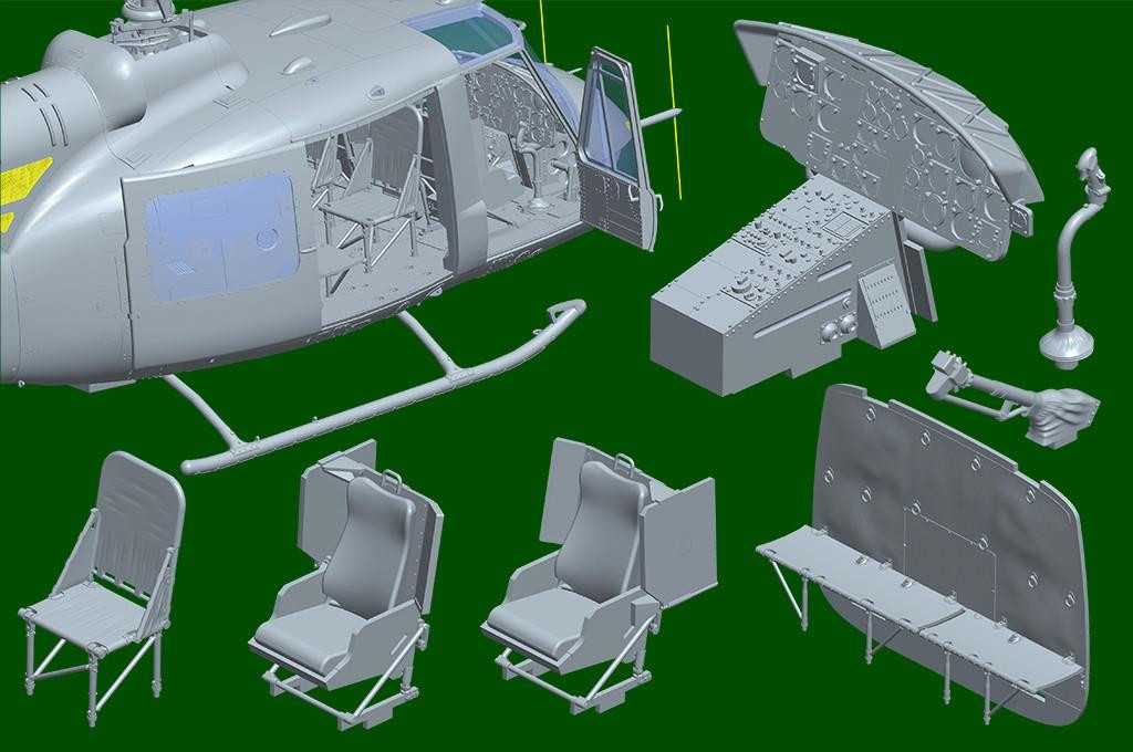1/35 Trumpeter UH-1B Huey Helicopter Plastic Model Kit - Squadron.com