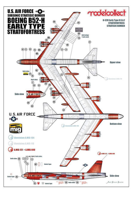 1/72 ModelCollect B-52H early type Stratofortress strategic Bomber ...