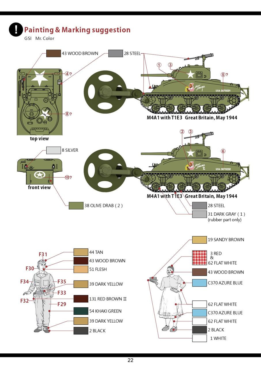 1/35 Pig Models M4A1 Sherman w/ T1E3 US Army Mine Exploder Plastic ...
