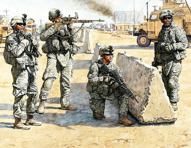 1/35 Master Box US Soldiers Check Point Iraq (x4) - Squadron.com