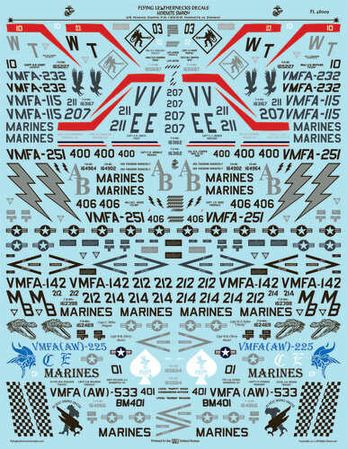 1/48 Flying Leathernecks F/A-18A/C/D Hornets Swarm OIF/OEF/OIR Decals ...