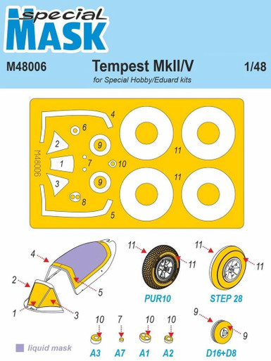 1/48 Special Hobby Tempest Mk.II/V Mask Paint Mask - Squadron.com