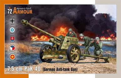 1/72 Special Armour 7.5 cm PaK 40 German Anti-tank Gun Plastic Model ...