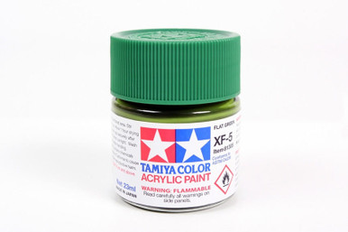 Tamiya Large Acrylic Paint XF-5 Flat Green - 81305 - Squadron.com