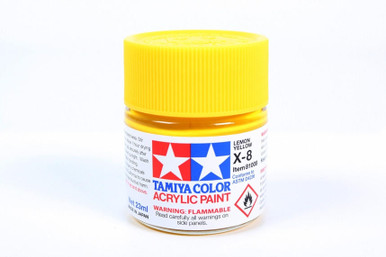 Tamiya Large Acrylic Paint X-8 Gloss Lemon Yellow - 81008 - MMD ...